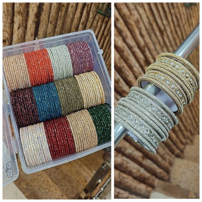 WEDDING GLASS STONE COMBO BOX - Bangles King